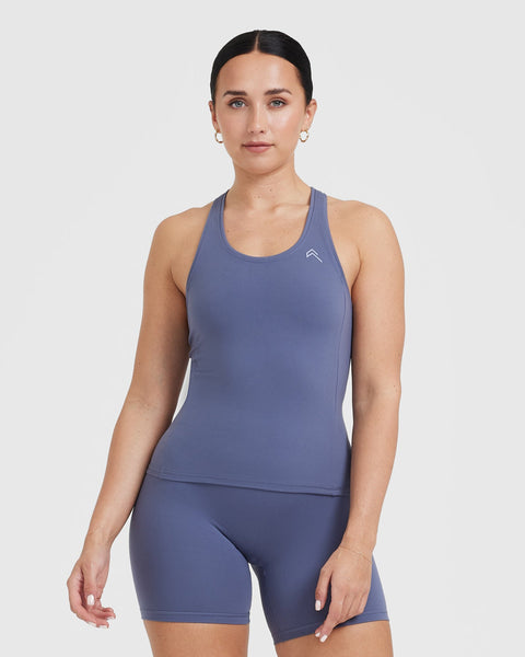 Women's Sports Vest - Slate Blue - Round Neckline | Oner Active CA